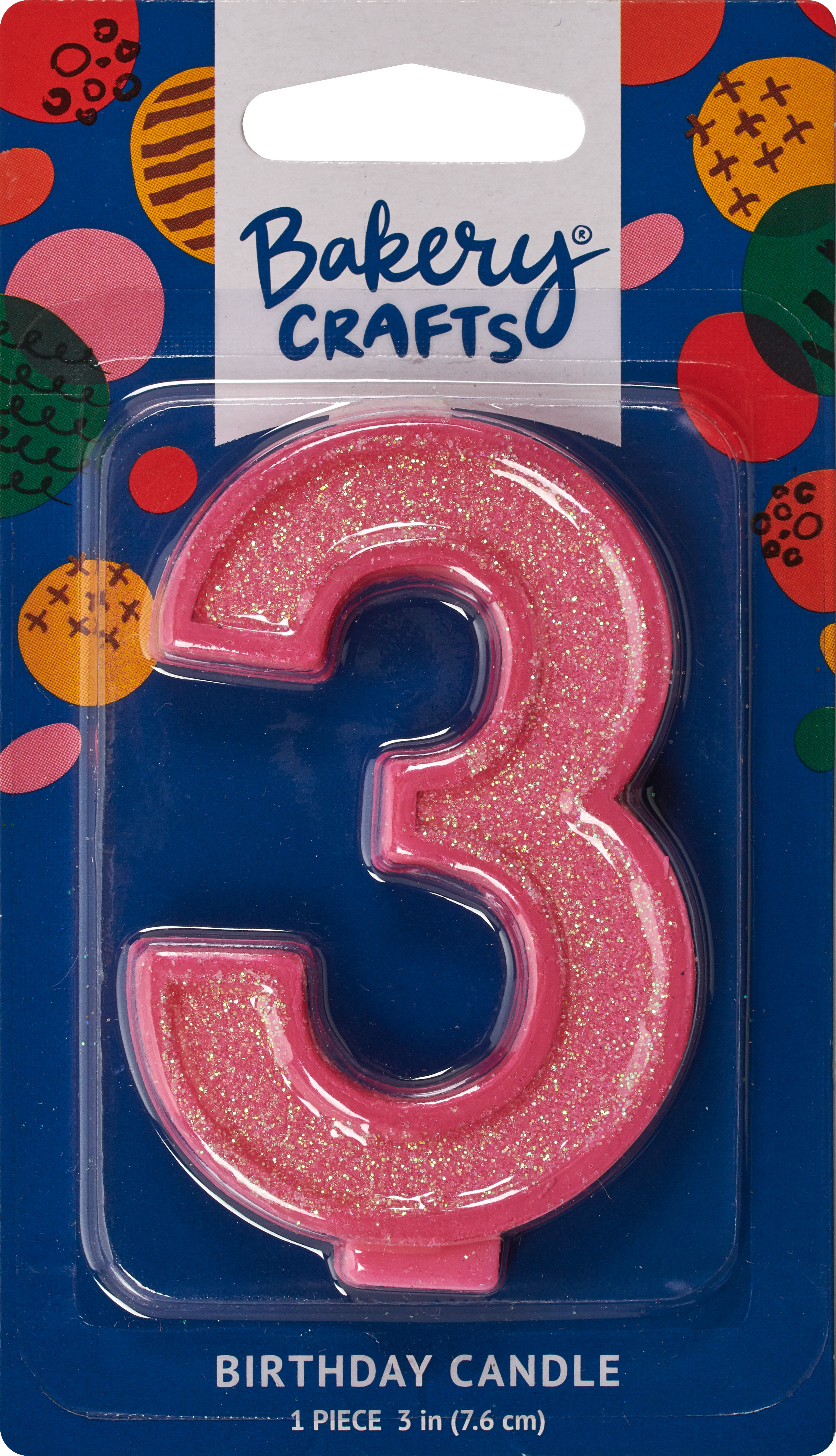 Bakery Crafts 3 Numeral Glitter Candle | DecoPac