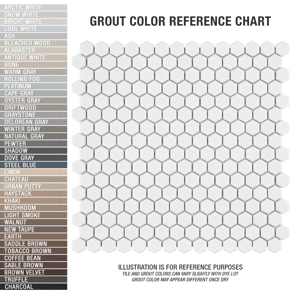 Colmena Hex Matte White 11-1/2 in. x 11-5/8 in. Porcelain Mosaic Tile ...