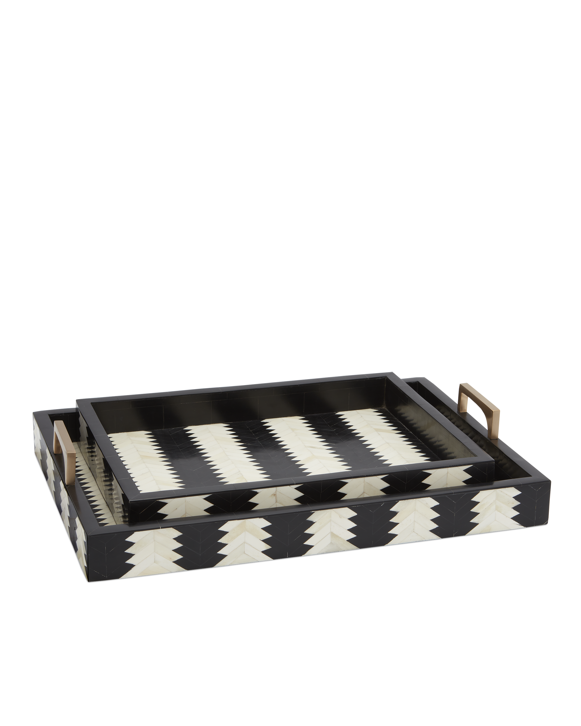 Arrow Black & White Tray Set of 2