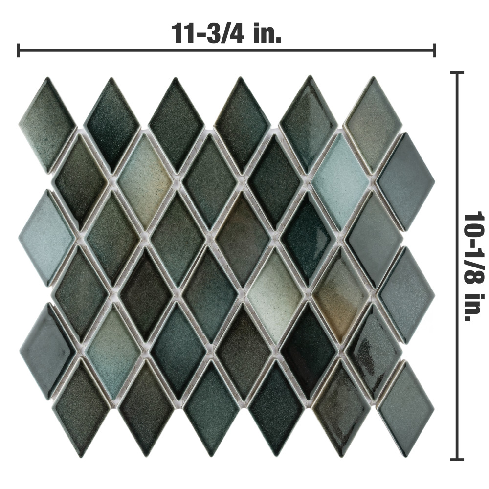 Hudson Kite Stormy Night 10-1/8 in. x 11-3/4 in. Porcelain Mosaic Tile ...