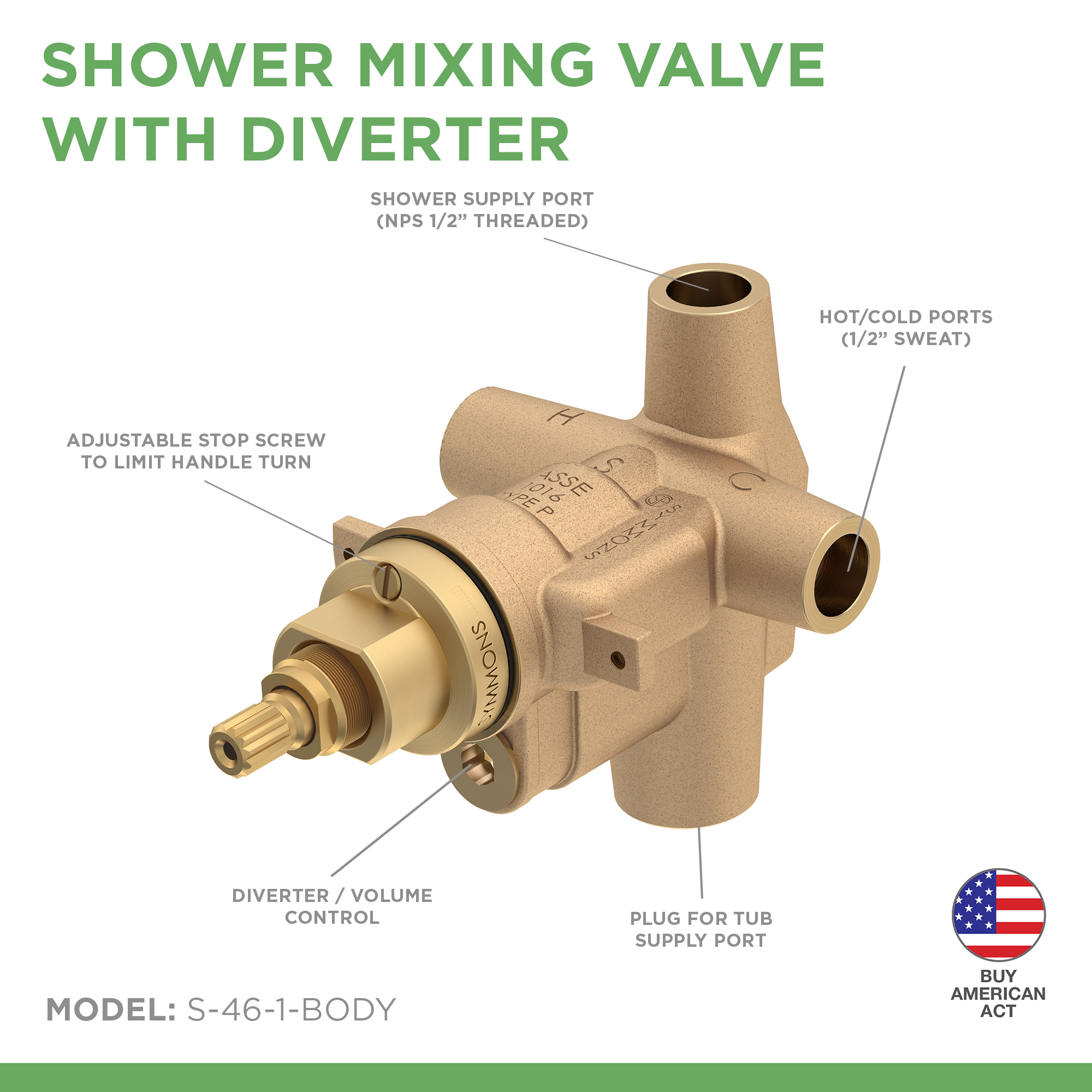 Temptrol Valve - Body Only - Symmons