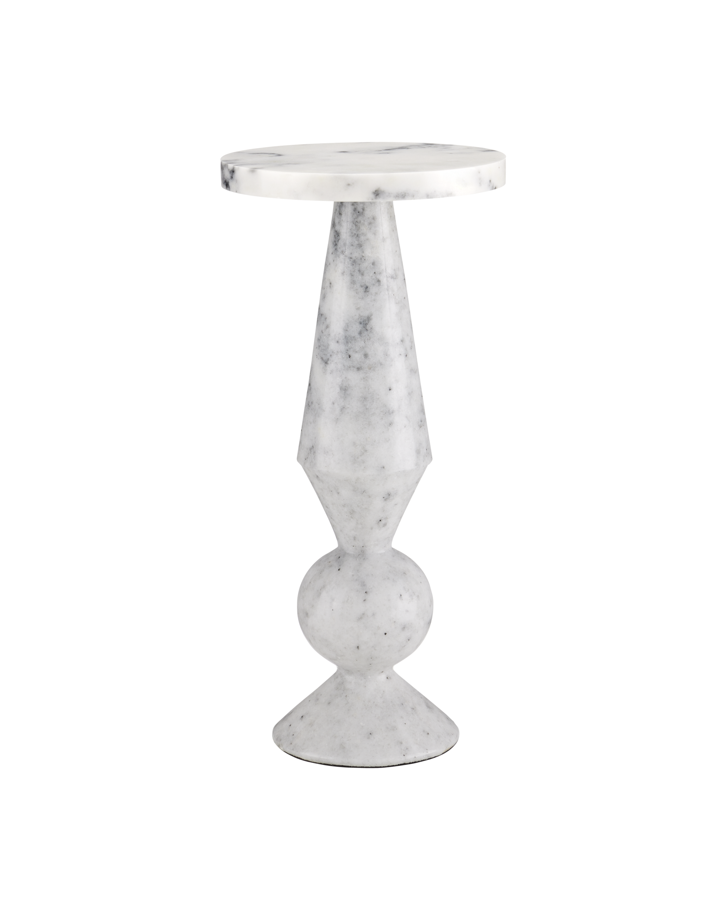 Quince White Marble Accent Table