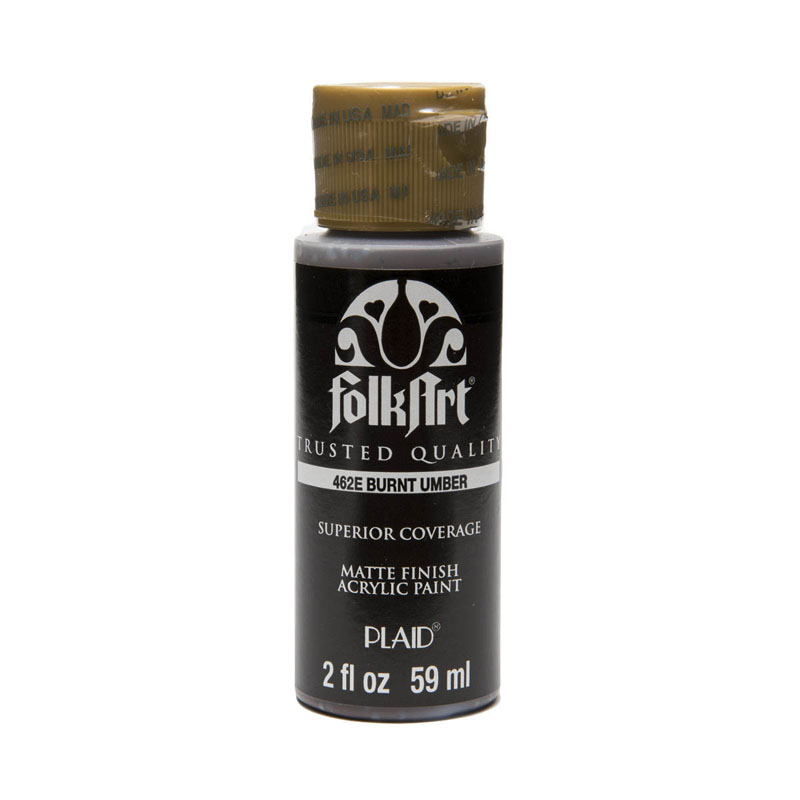 Folkart Color Acrylic Paint Burnt Umber - 2oz