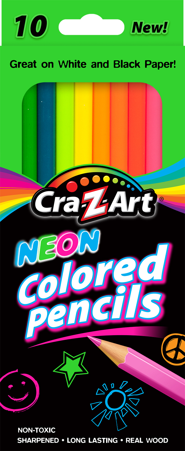 Cra-Z-Art Neon Colored Pencils 10 ct. Peggable Box