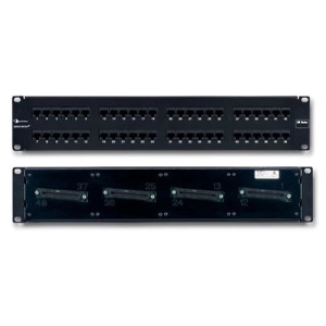 Siemon HD5-QP-48 Patch Panel, Black, 48-Port, Cat 5, 2U, Preloaded, 19 ...