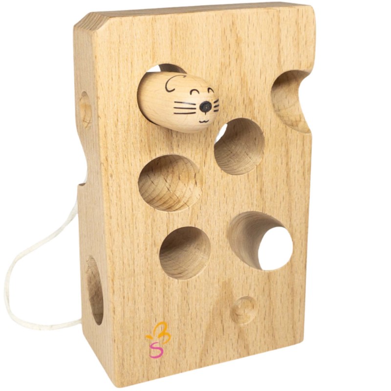 Extasticks Cheesalino Wooden Lacing Toy (Cheese And Mouse) - National ...