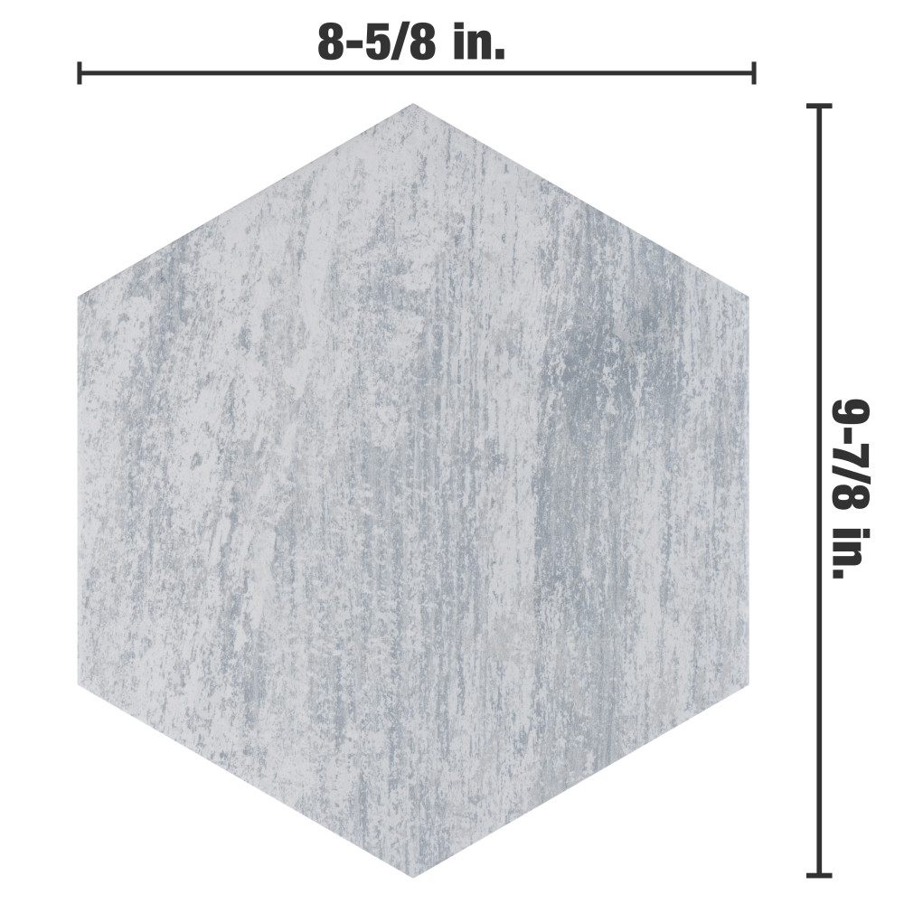 Cassis Hex White 8-5/8 in. x 9-7/8 in. Porcelain Floor and Wall Tile ...