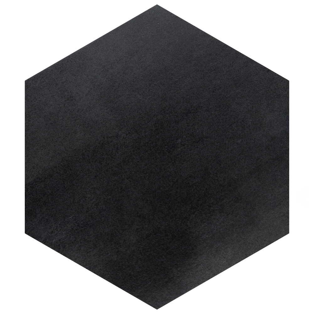 Industrial Hex Black 8-1/2 in. x 9-7/8 in. Porcelain Floor and Wall ...