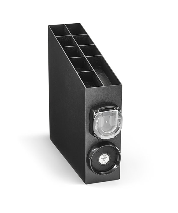 Vertical black ABS plastic dispenser cabinets with condiment organizer ...