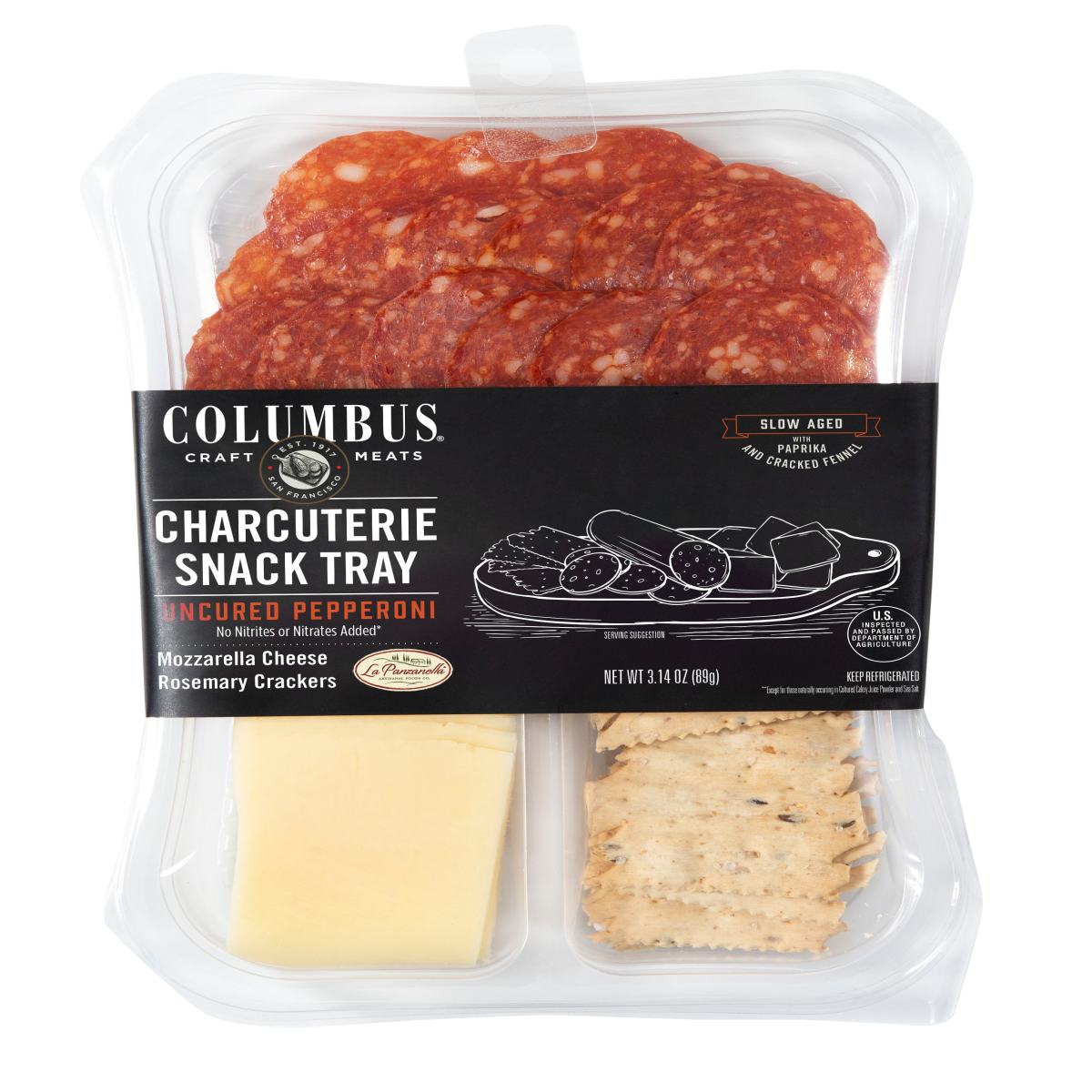 COLUMBUS® Slow Aged Pepperoni Snack Tray 8/3.14OZ • Hormel Product Code ...