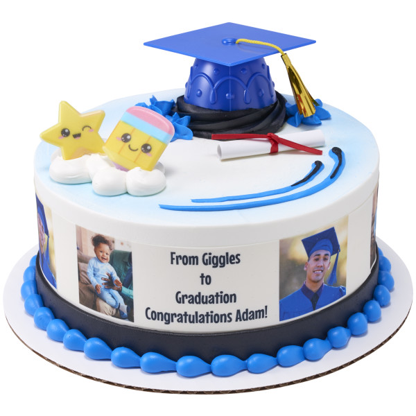 Blue Grad Cap With Tassels Layon | DecoPac