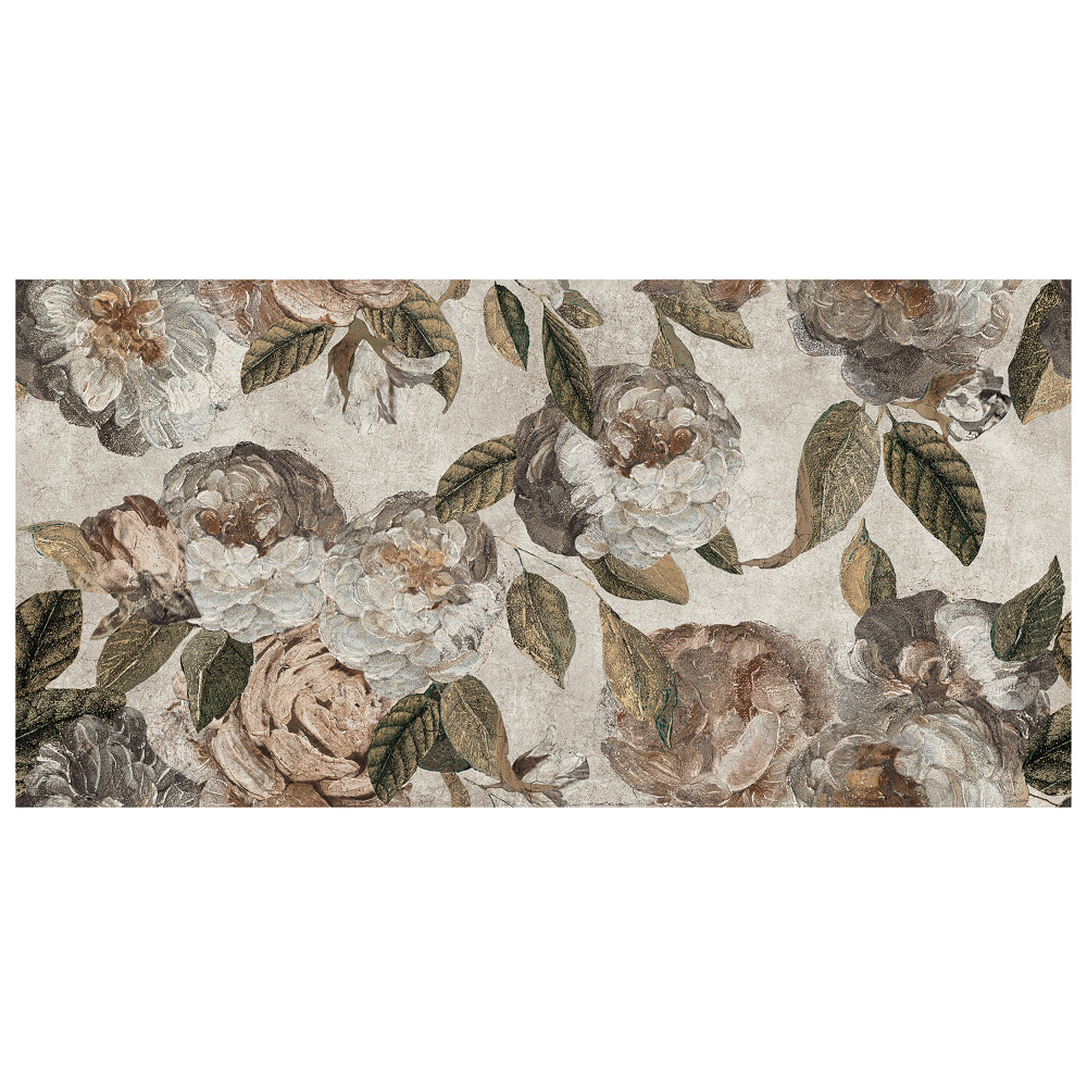 Parete Fiori Beige 23-1/2 in. x 47 in. Porcelain Floor and Wall Tile ...