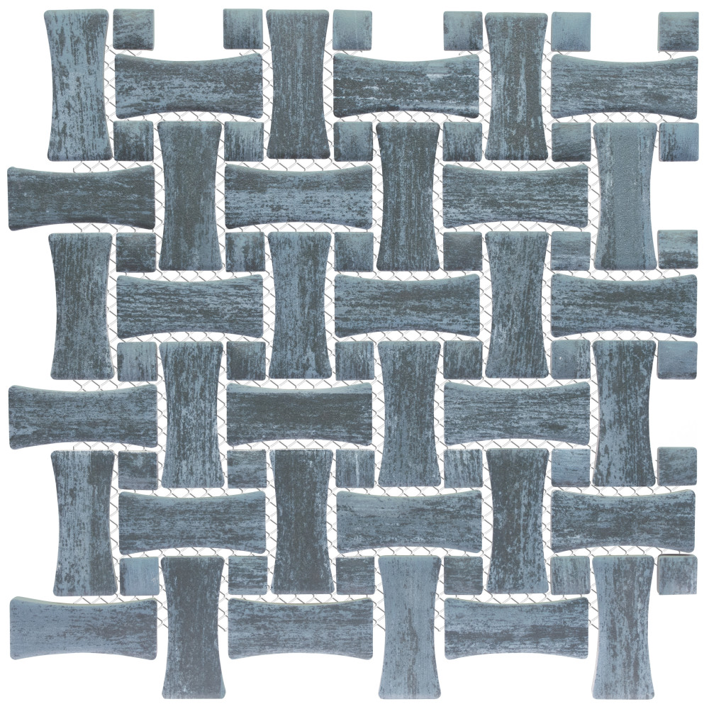 Cassis Dog Bone Basketweave Black w/ Black Dot 10 in. x 10 in ...