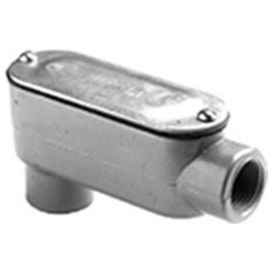 NSI-Bridgeport Fittings LB-43CG Aluminum Type LB Threaded Conduit Body With Cover And Gasket, 1 ...