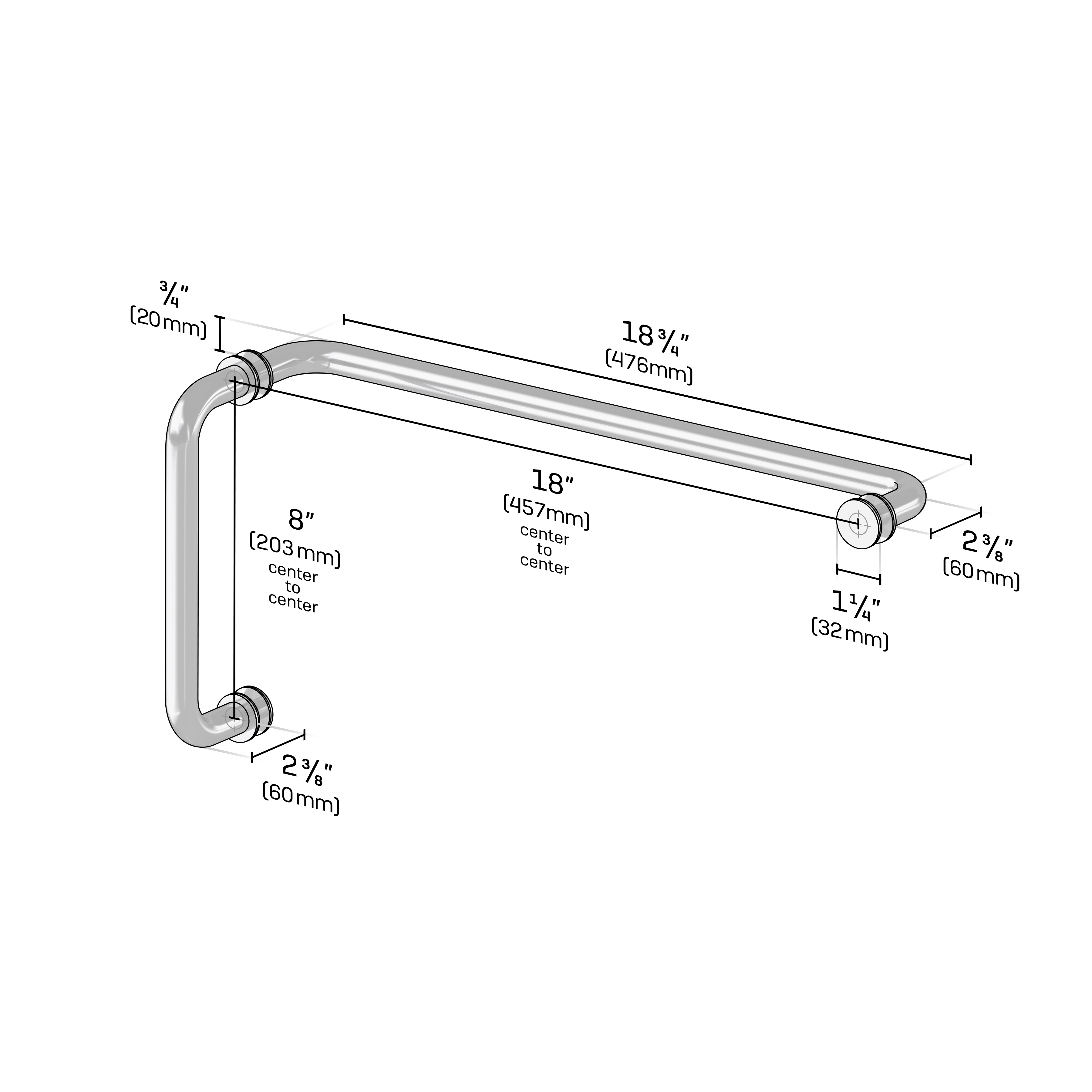 8" Pull Handle and 18" Towel Bar Combination – Future Glass LLC