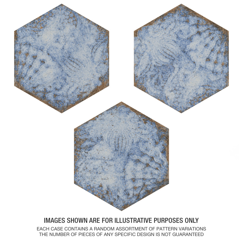 Gaudi React Hex Marina 8-5/8 in. x 9-7/8 in. Porcelain Floor and Wall ...