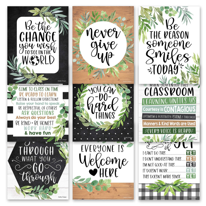 Hadley Designs Boho Farmhouse Growth Mindset Classroom Decor Posters ...