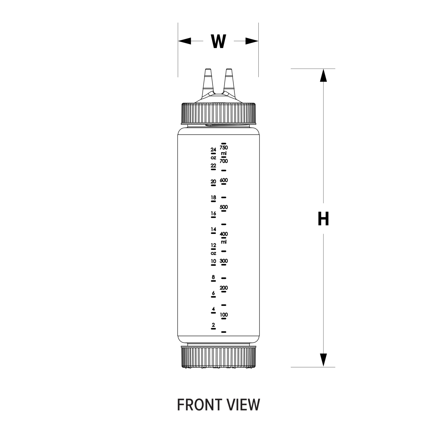 24-ounce Traex® FIFO clear squeeze dispenser with blue Twin Tip™ and ...