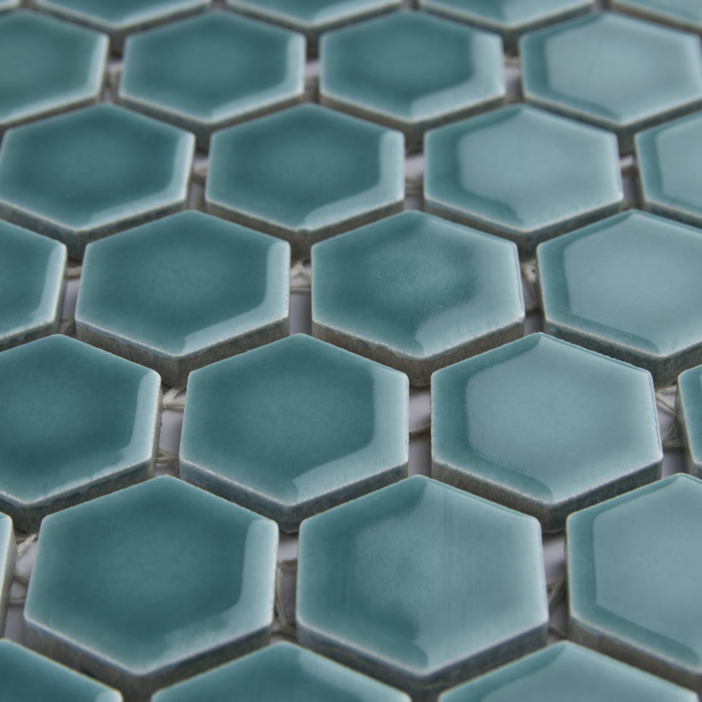 Tribeca 1" Hex Jade 10-1/4 in. x 11-7/8 in. Porcelain Mosaic Tile ...