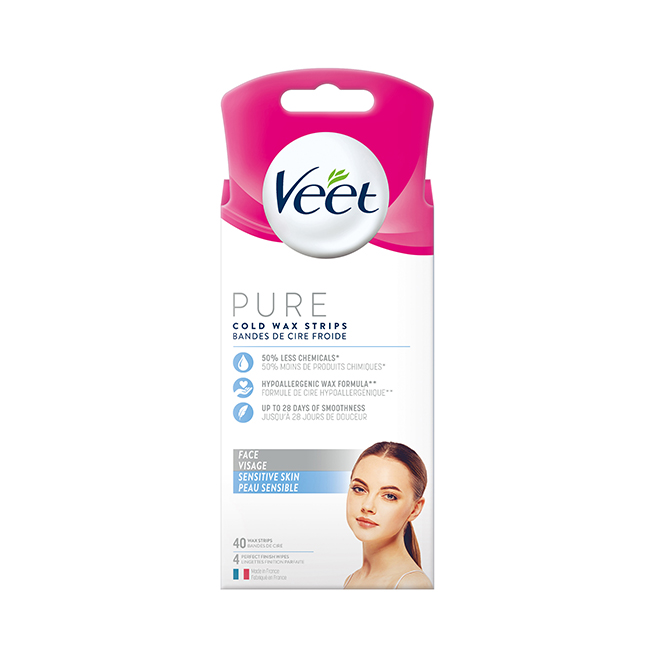 Bandes de cire froide pour le visage Veetᴹᴰ PURE, paquet de 40 | Veetᴹᴰ ...