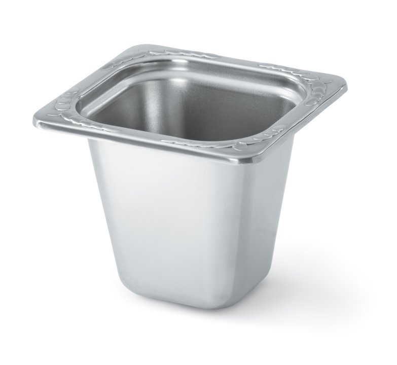 Sixth-size 6-inch-deep Miramar® stainless steel decorative pan