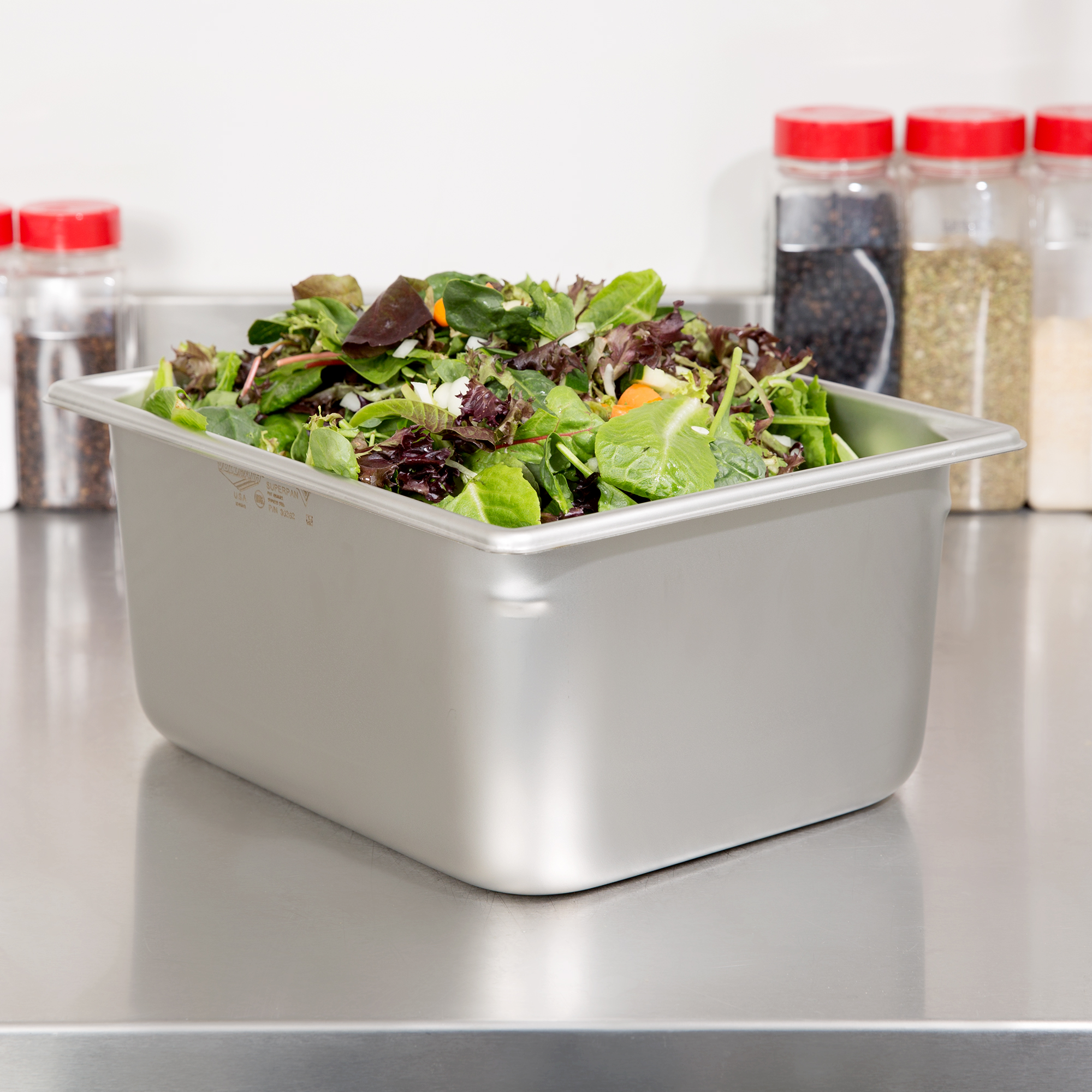 Half-size 6-inch-deep Super Pan V® stainless steel steam table pan