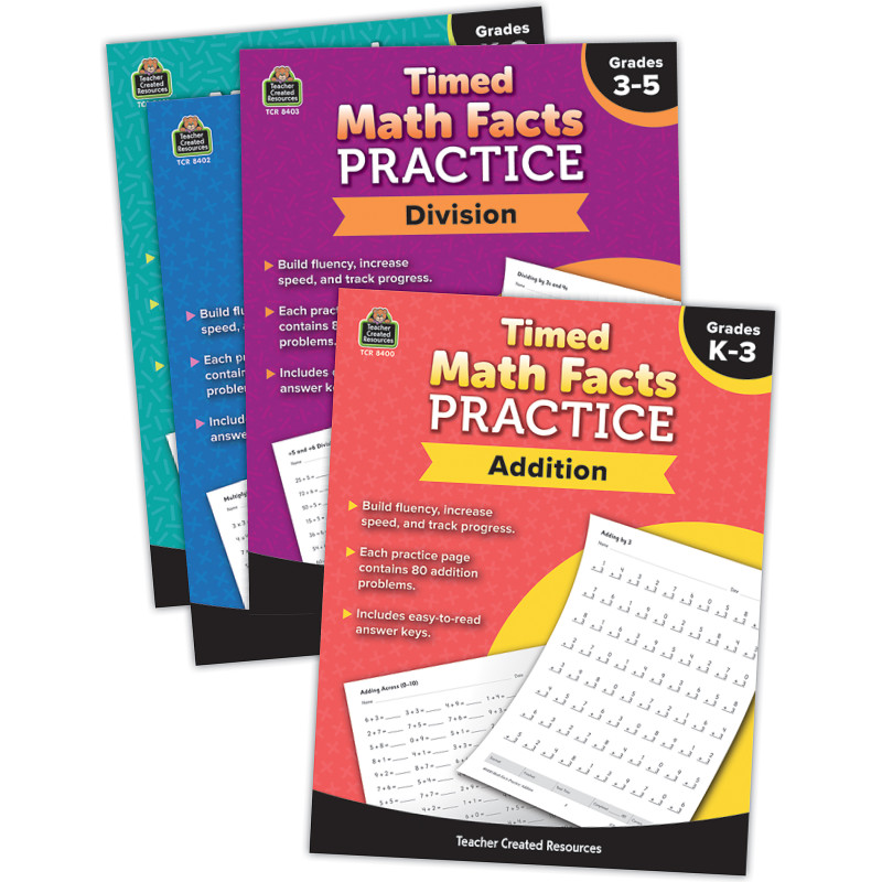 Teacher Created Resources® Timed Math Facts Practice Set of 4 - Zuma