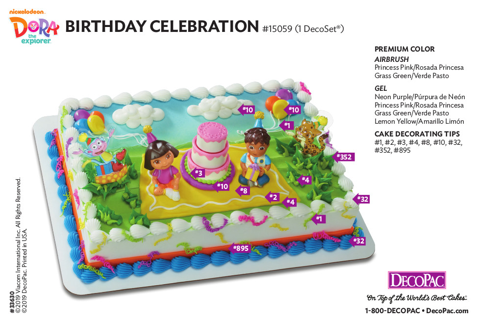 Dora The Explorer Birthday Celebration Decorating Card | DecoPac