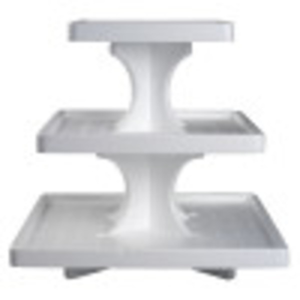 3 Tier Square White Treat Tree Cake Stand | DecoPac