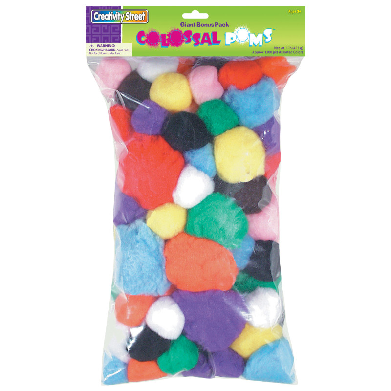 Creativity Street® Colossal Poms, Assorted Sizes, 1 lb. - Zuma