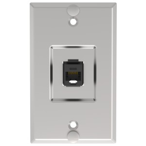 Panduit KWP6PY Stainless Steel Wall Phone Plate, 1-Port, Cat 6 ...
