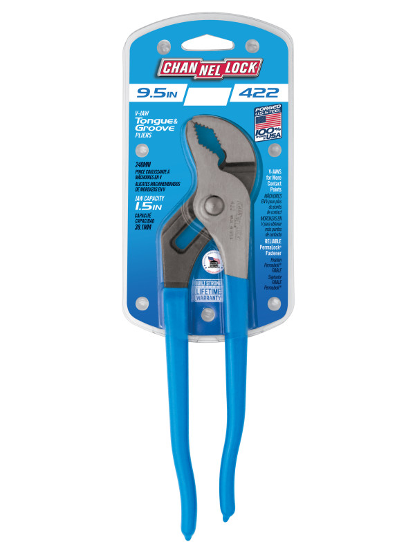 422 9.5-inch V-Jaw Tongue & Groove Pliers - Channellock, Inc.