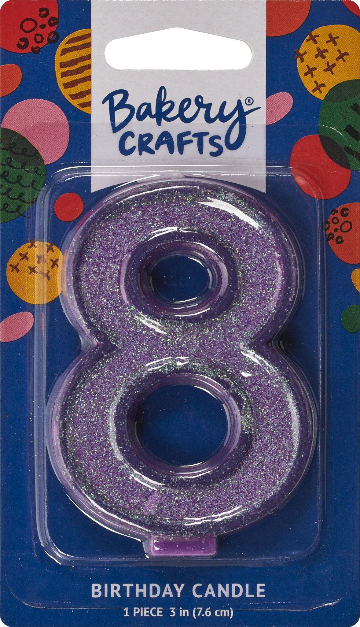 Bakery Crafts 8 Numeral Glitter Candle | DecoPac