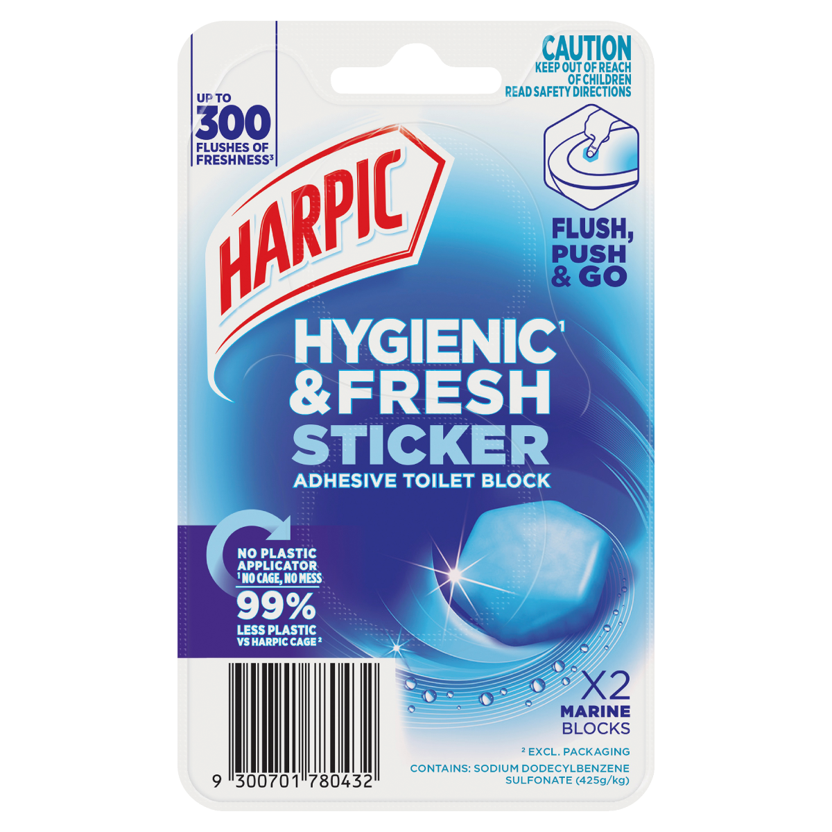 Hygienic & Fresh Marine Sticker Adhesive Blocks | Harpic