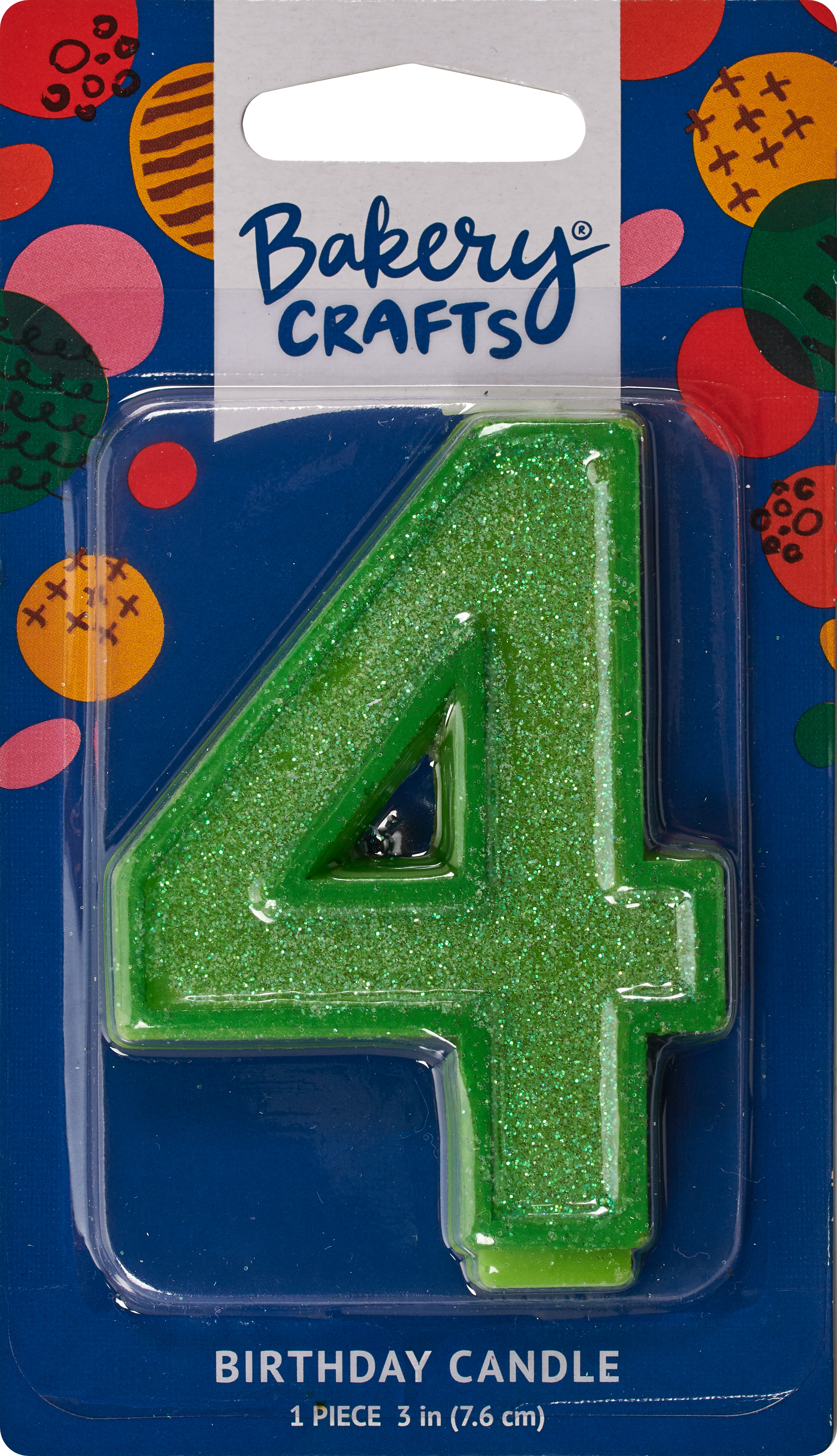 Bakery Crafts 4 Numeral Glitter Candle | DecoPac
