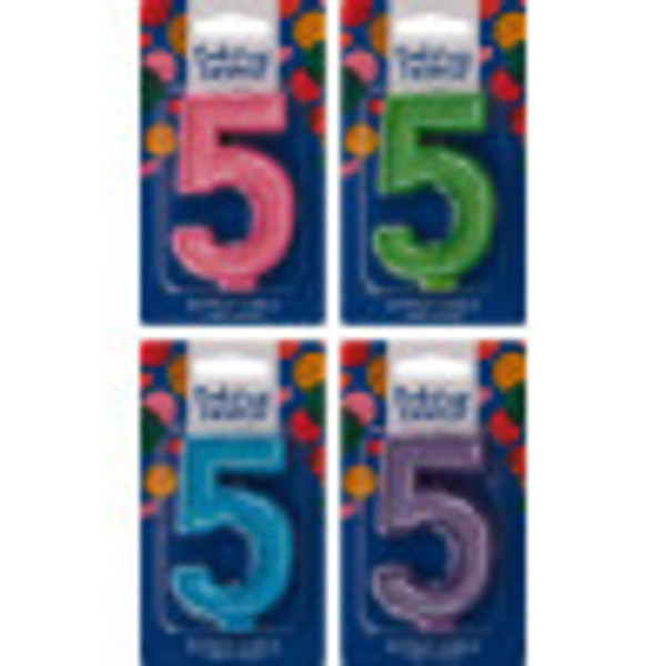 Bakery Crafts 5 Numeral Glitter Candle | DecoPac