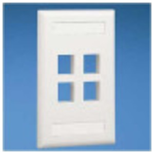 Panduit NK4FIWY NetKey® 1-Gang, Flush Mount Vertical Faceplate, 4-Port ...