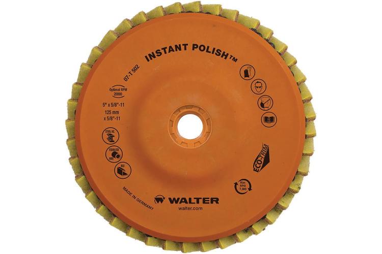 High polish flap disc with pre-applied mirror finish paste