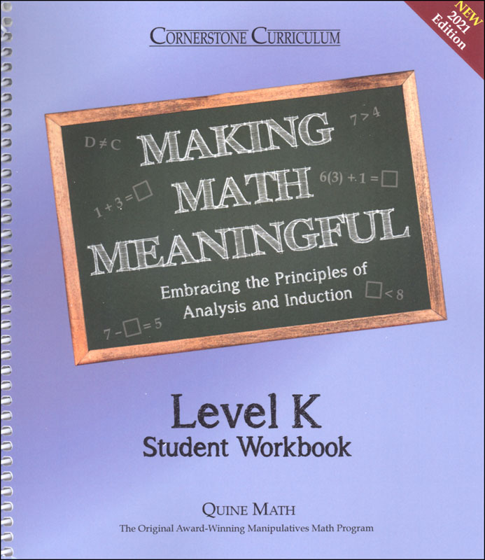 Making Math Meaningful K Student Workbook (2021 edition)