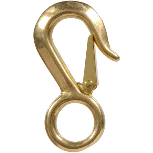 Hardware Essentials Round Fixed Eye Snap Hook Brass (1-1/8" x 4-5/8")