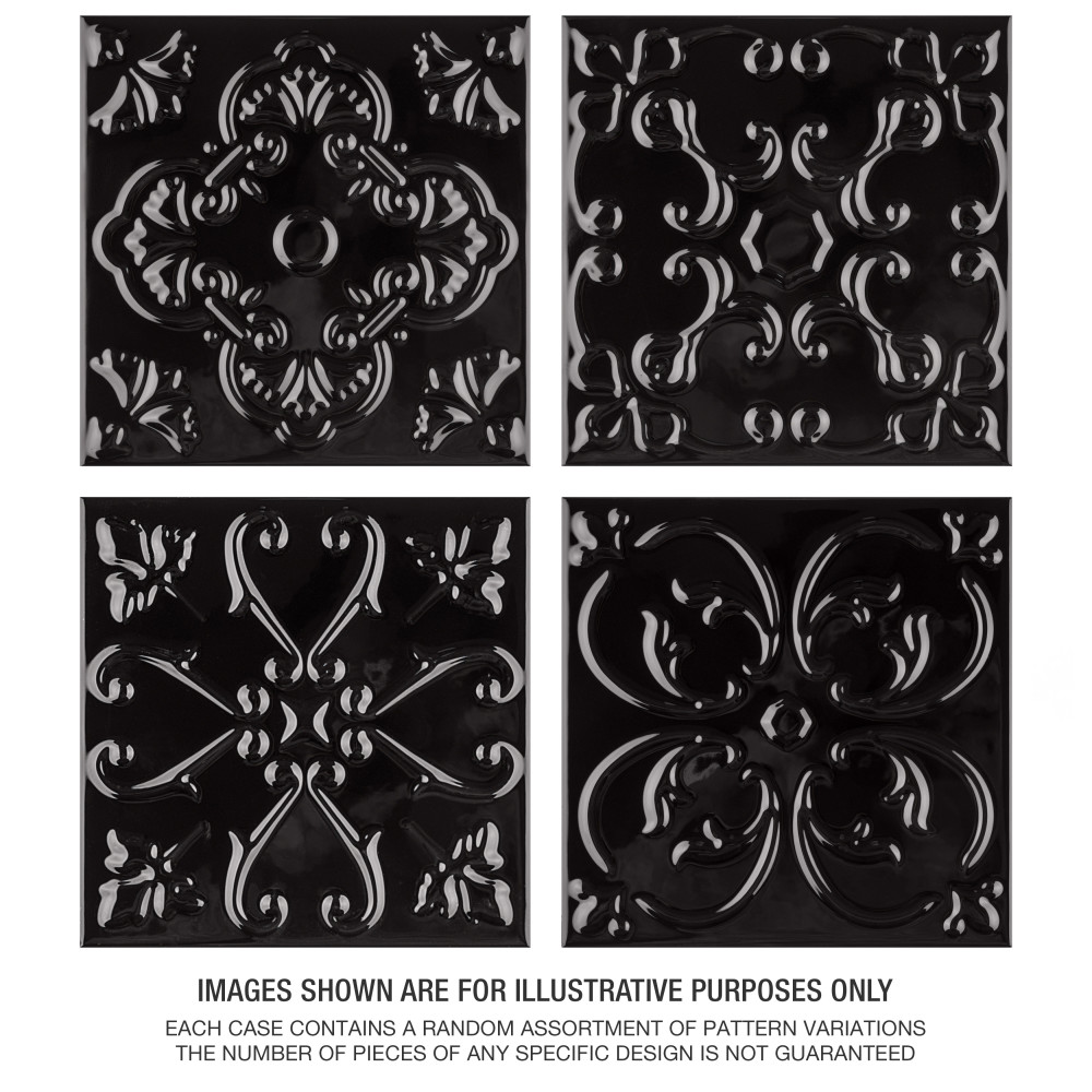 Trend Black 8 in. x 8 in. Ceramic Wall Tile | Merola Tile