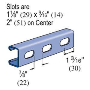 Unistrut P4100T 10PG Unistrut® P4000T Series Slotted Shallow Strut, 14 ...