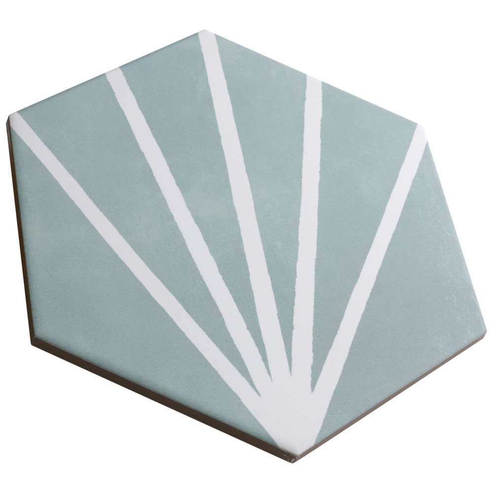 Sample - Horizon Dusk Hex Aquamarina Porcelain Floor and Wall Tile ...