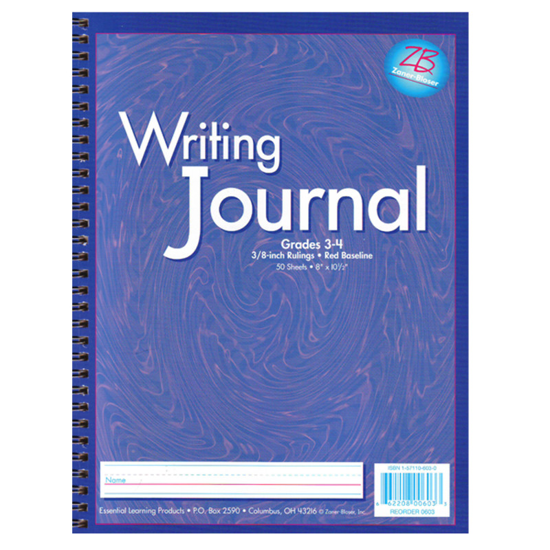 Zaner-Bloser® Writing Journal, 3/8" ruling, Grades 3-4, 50 Sheets ...