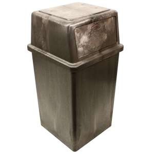 Impact, Vanguard™, 45 gal, Resin, Brown, Square, Receptacle | Utility ...