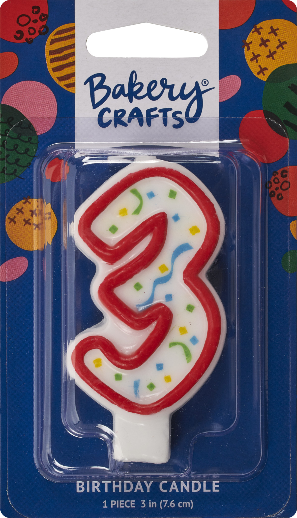 3 Red Numeral Candle | DecoPac