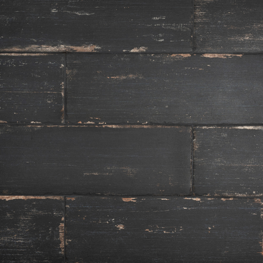 Retro Nero 8-1/4 in. x 23-1/2 in. Porcelain Floor and Wall Tile ...