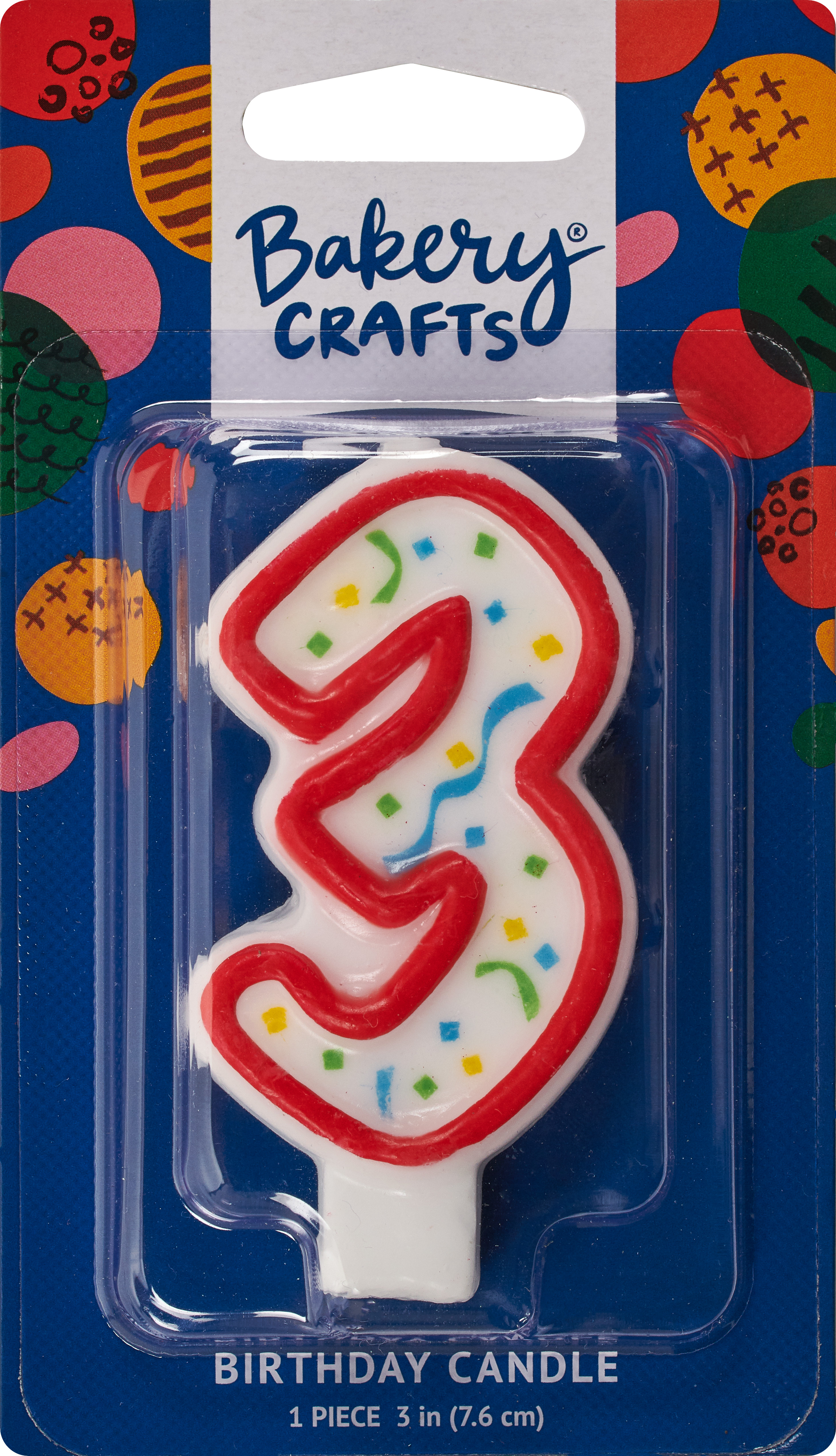 3 Red Numeral Candle | DecoPac