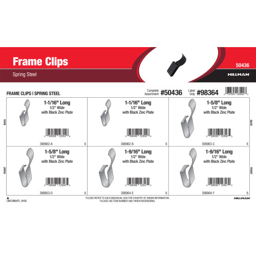 Spring Steel Frame Clips Assortment