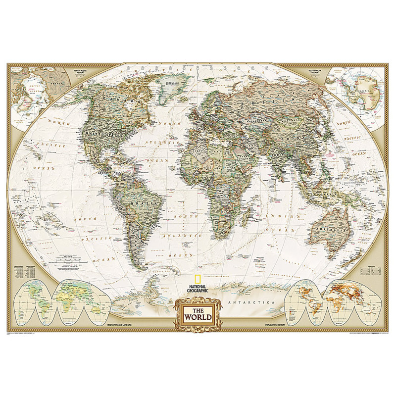 National Geographic World Executive Map, Mural, 110" x 76.5 ...